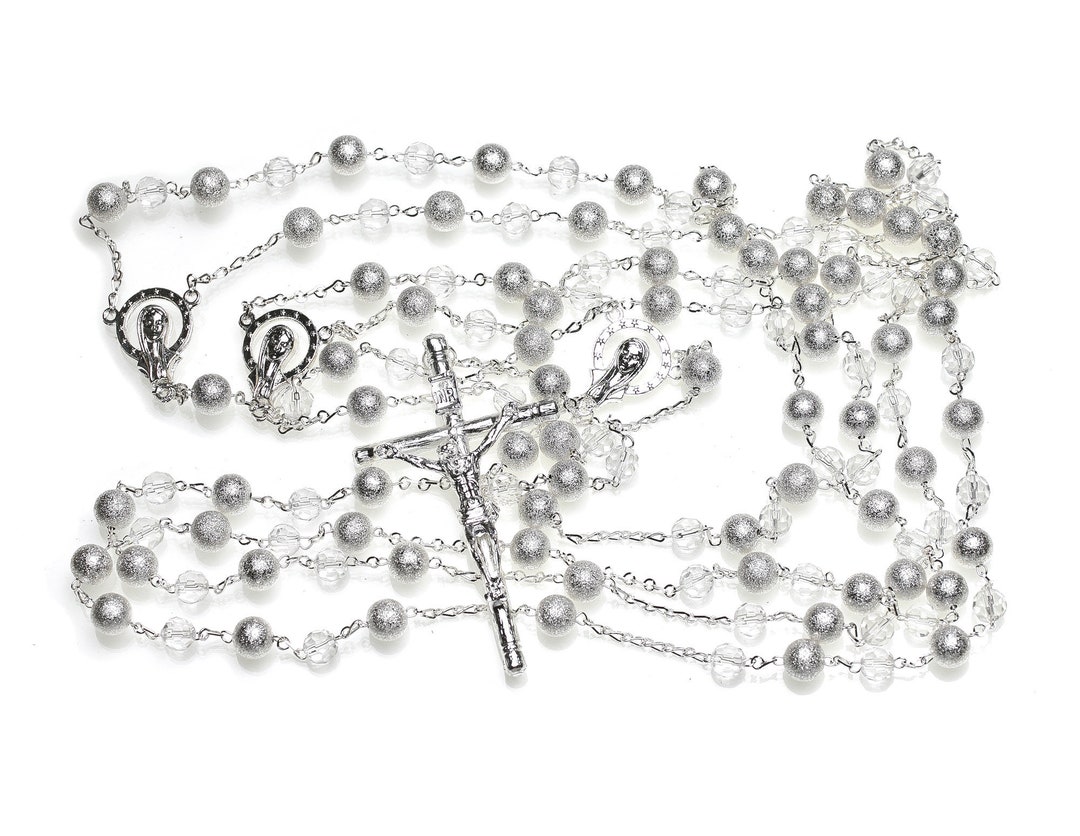 Lazo De Boda - Crystal and Silver Beaded Wedding Lasso, Arras De Boda ...