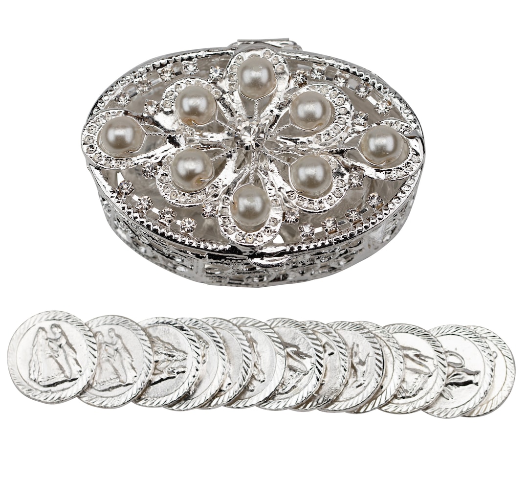 Wedding Unity Coins Set, Arras De Boda With Swarovski Crystals, Oval ...
