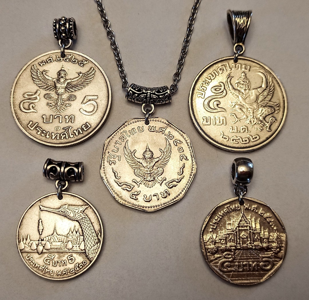 Thailand Garuda Temple 5 Baht Coin Pendant, 1972-2017, 5 Options - Etsy