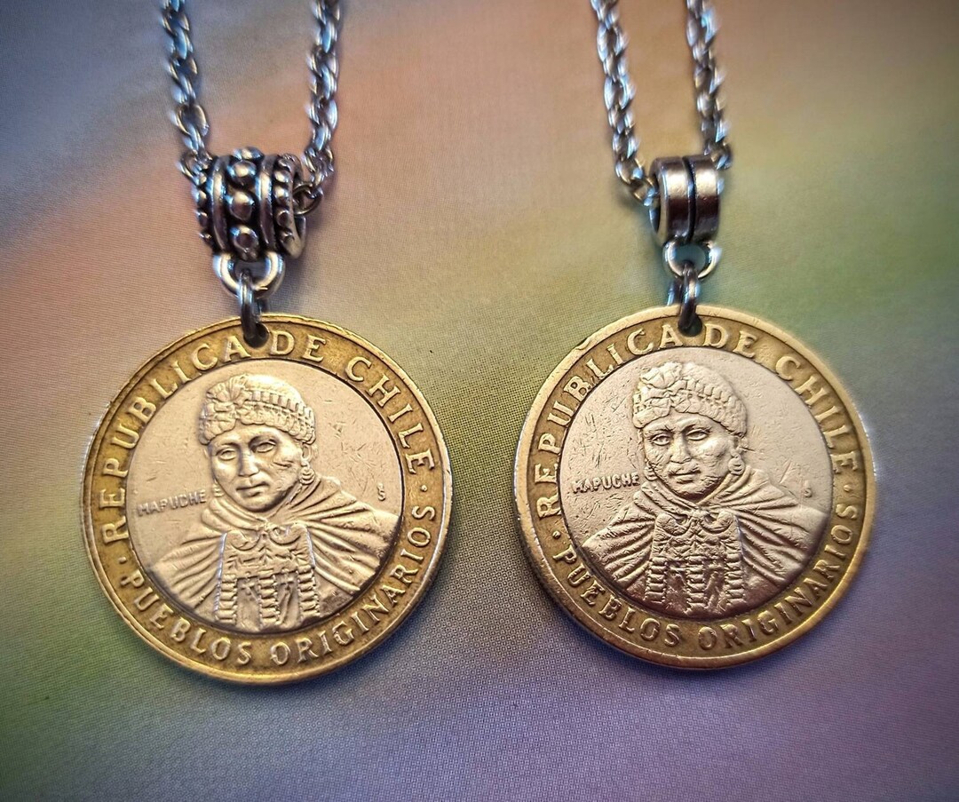 Chile Mapuche Native Lady Bimetallic Coin Pendant Necklace 2001-2016 ...