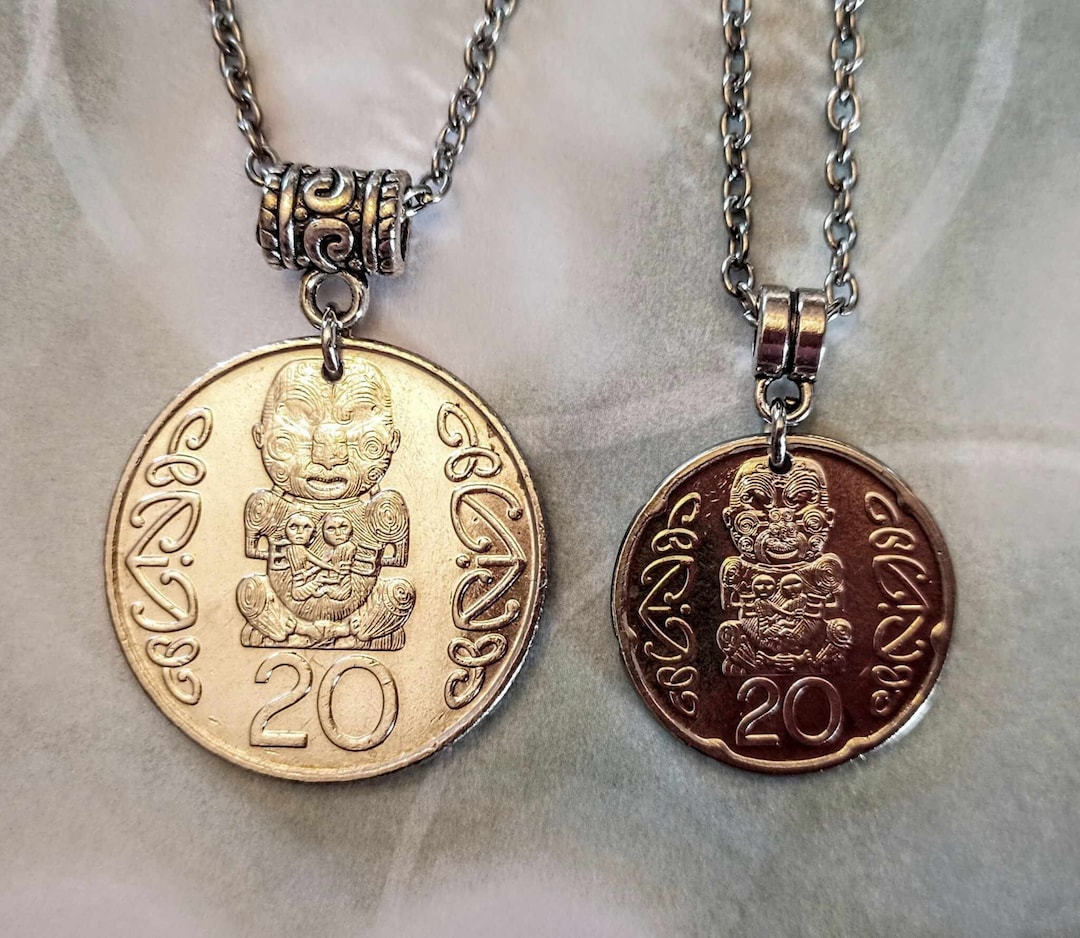 New-zealand Maori Art Pukaki Carving 20 Cents Coin Pendant 1990-2008 ...