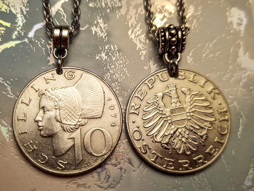 Austria 10 Shilling Coin Pendant 1974-1996, Choose Year - Etsy