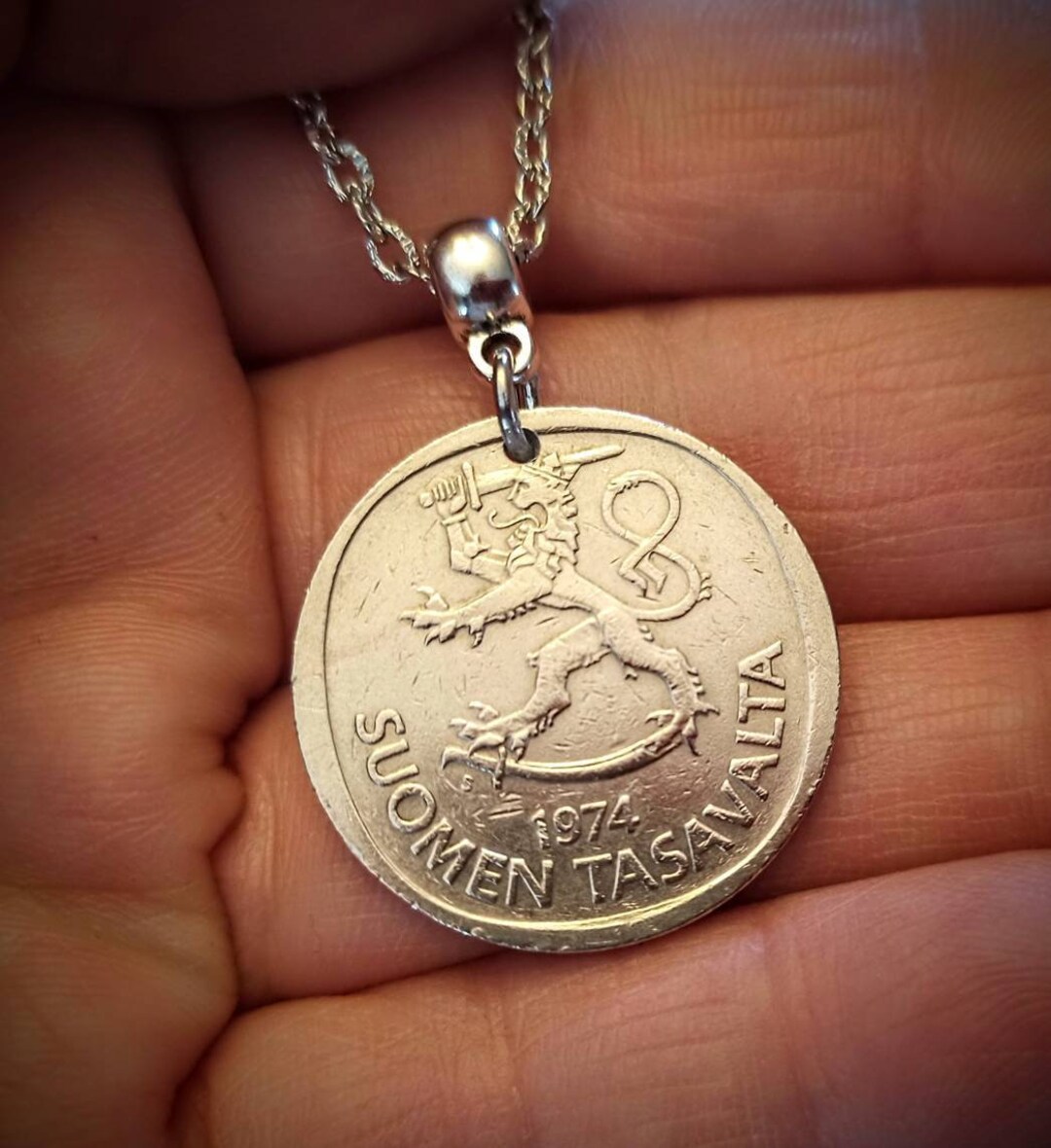 Old Finland Suomi 1 Markka Coin Pendant 1965-1990, Choose Year - Etsy