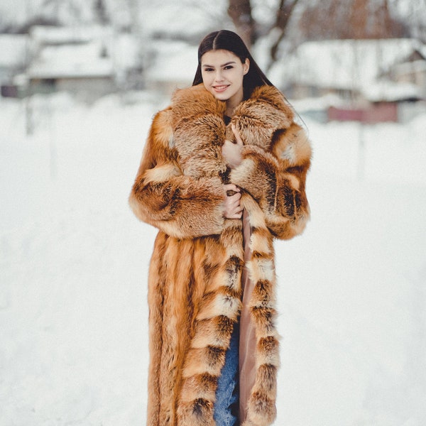 Red Fox Fur Coat - Etsy