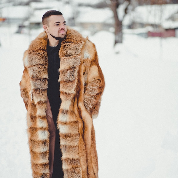 Red Fox Fur Long Coat - Etsy