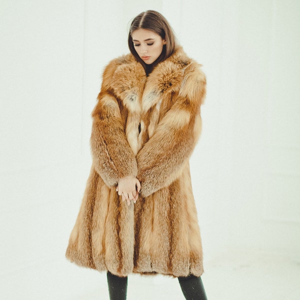 Red Fox Fur Coat - Etsy