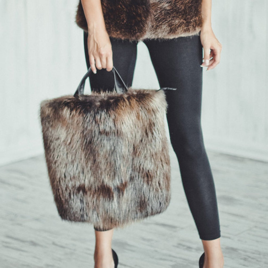 Fur Tote Bag Real Fur Handbags Brown Fur Purse Gift for - Etsy
