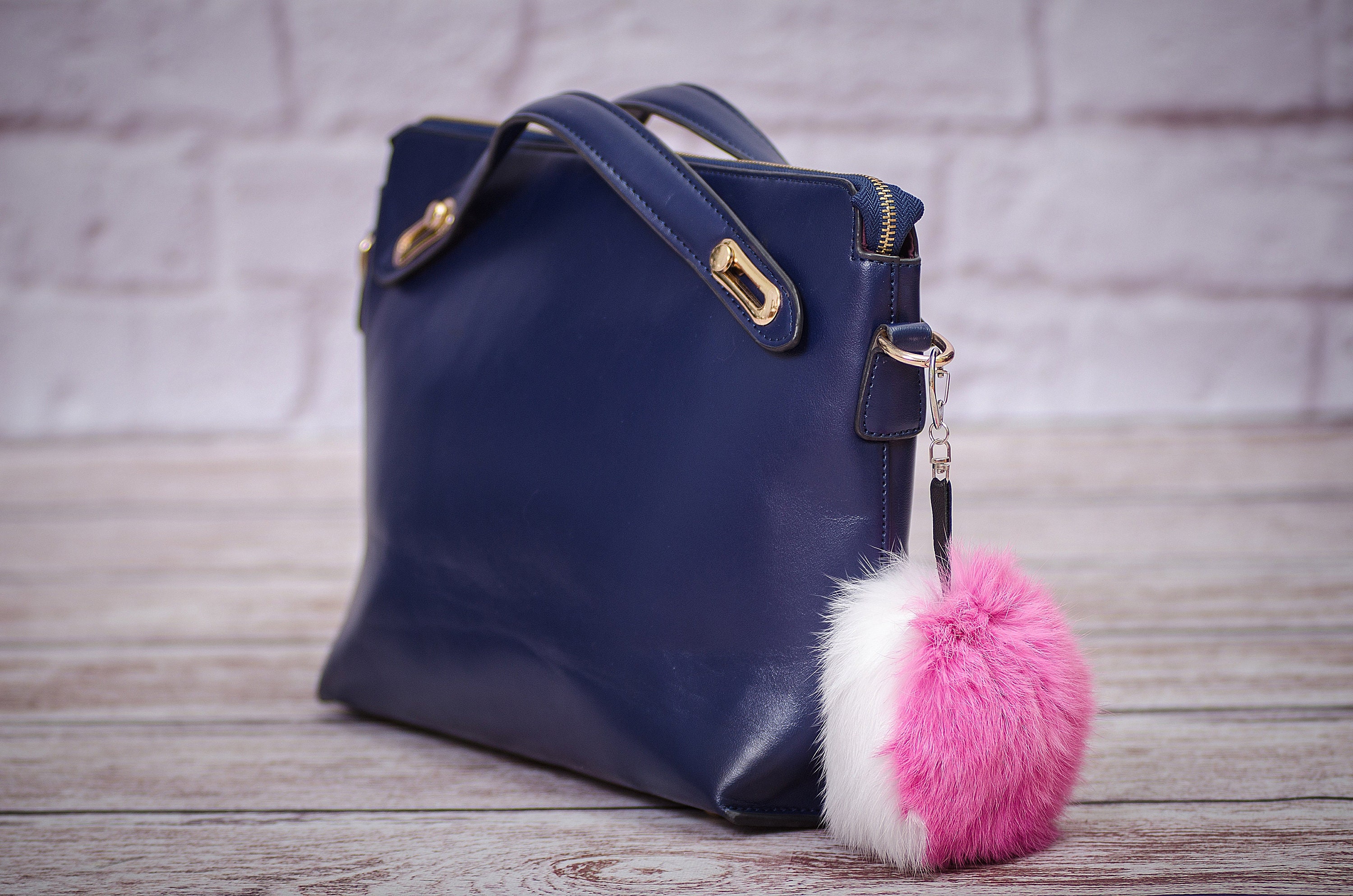 Pom Pom Keychain Furry Keychain Fur Pompom Pom Poms | Etsy