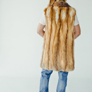Fox Fur Vest Men Long Mens Fur Vest Real Fur Vests Men - Etsy