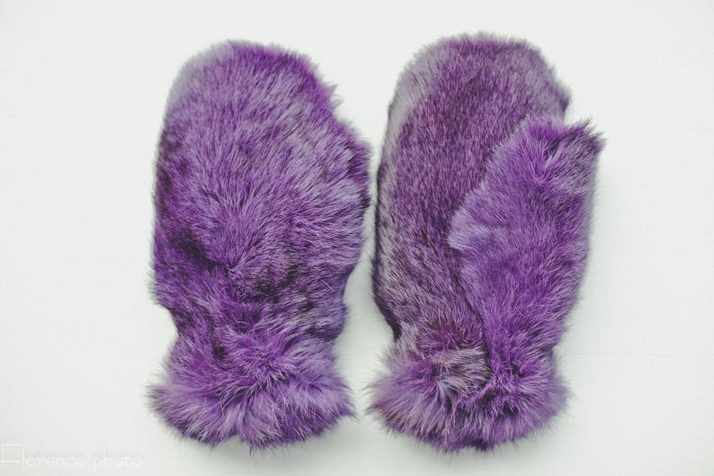 White Rabbit Fur Mittens – Handmade Winter Gloves, Cozy Fleece Lined - Etsy