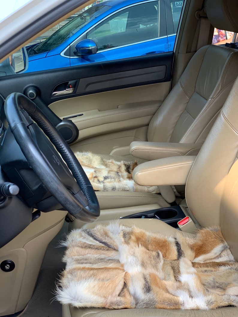 Set of 2 Fur Car Seat Cover Coyote Fur Car Seat Cushion - Etsy