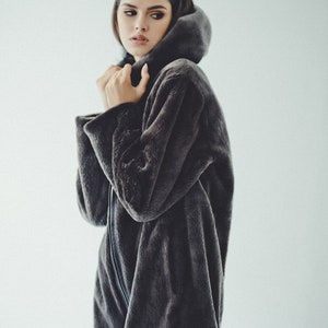 Gray Beaver Fur Jacket Women Winter Coat Gift for Her - Etsy