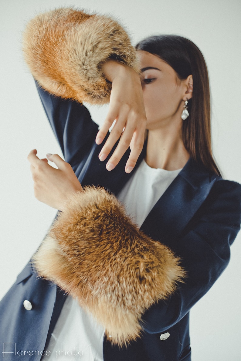 Red Fox Fur Sleeve Cuffs – Real Fur Arm Warmers | Winter Fur ...