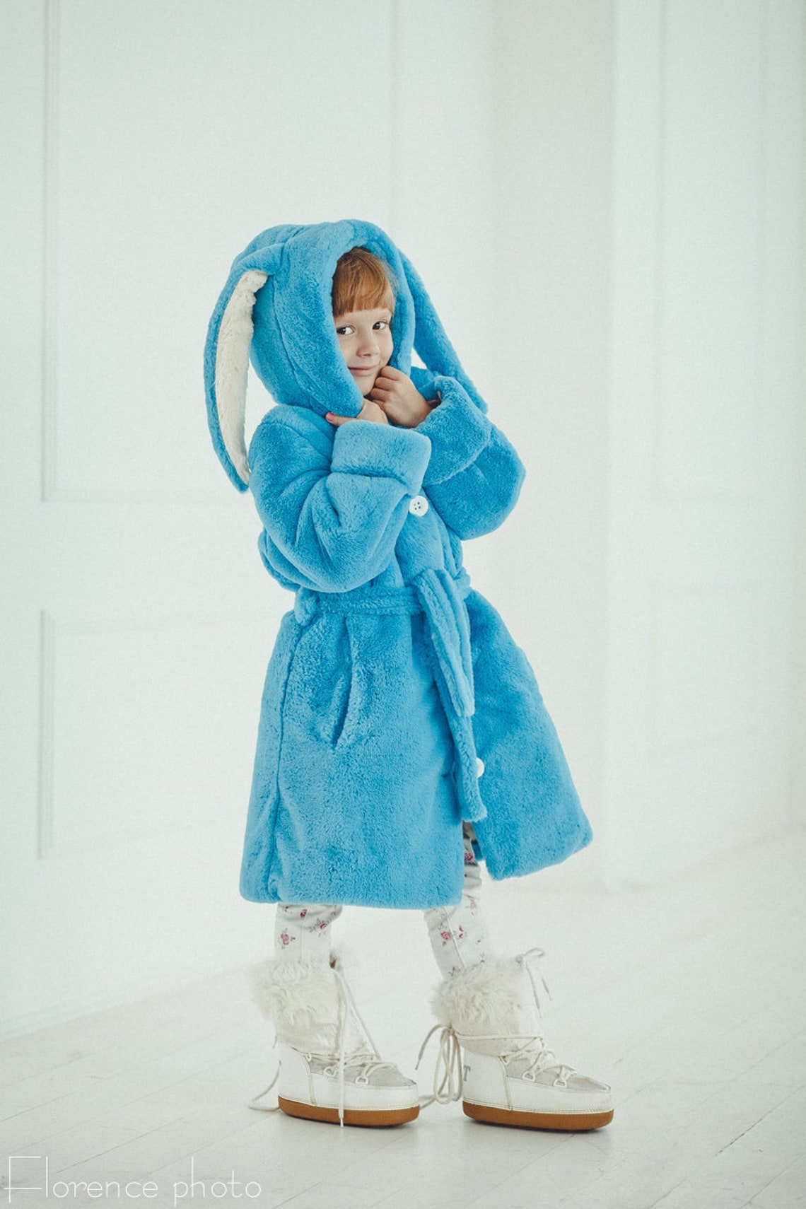 Blue Faux Fur Coat for Girl Winter Baby Coats Toddler Jacket Baby Girls ...