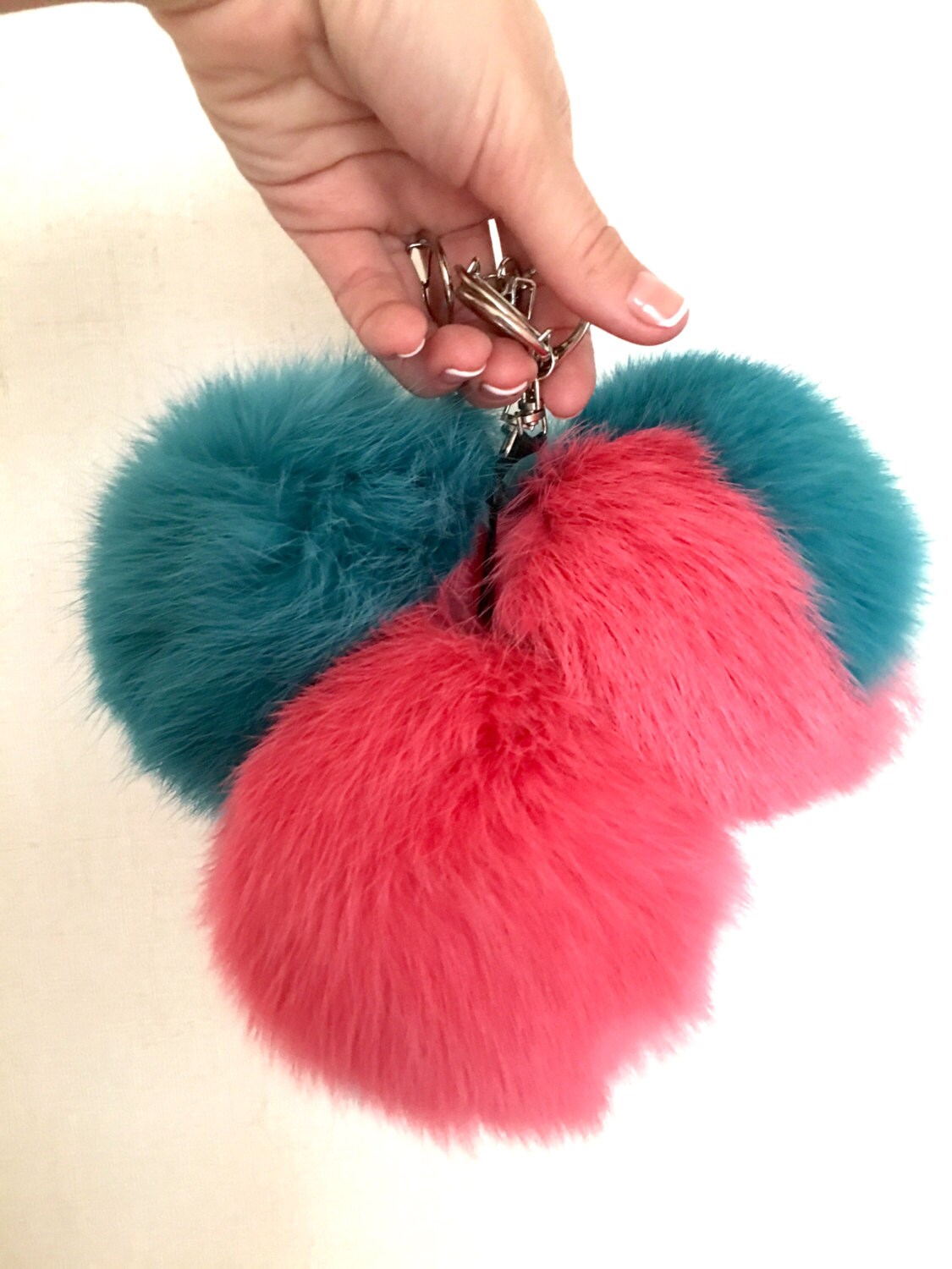 Pom Pom Keychain Furry Keychain Fur Pompom Pom Poms | Etsy
