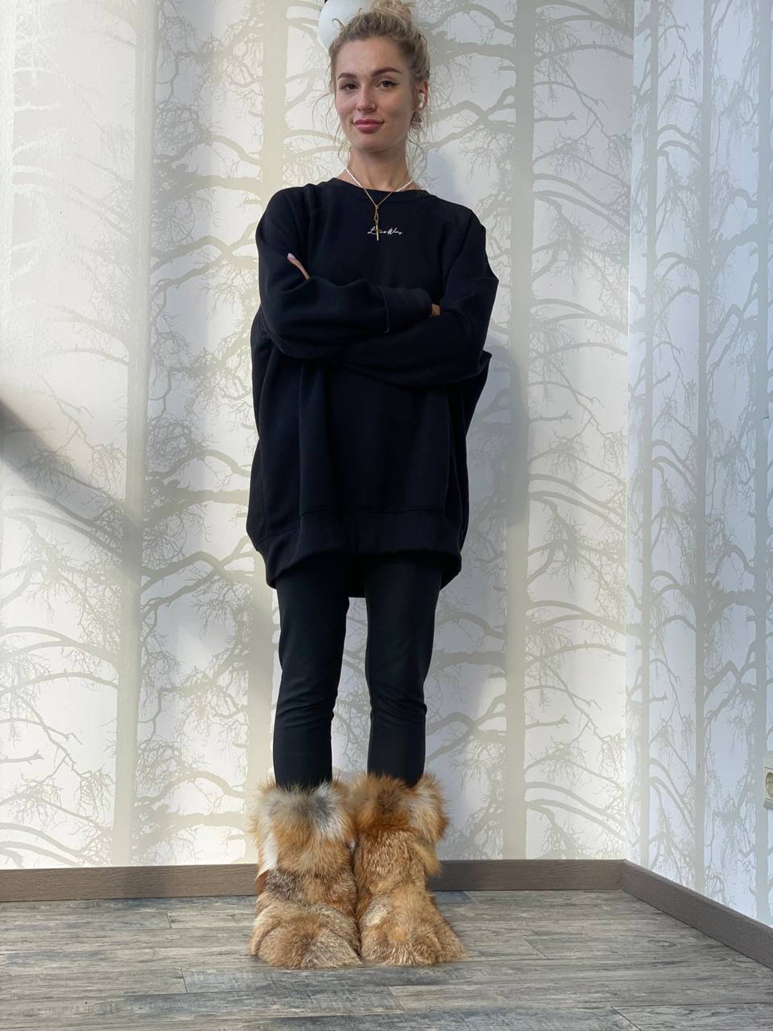 Fox Fur Boots Men Women Real Fur Home Booties Furry House - Etsy