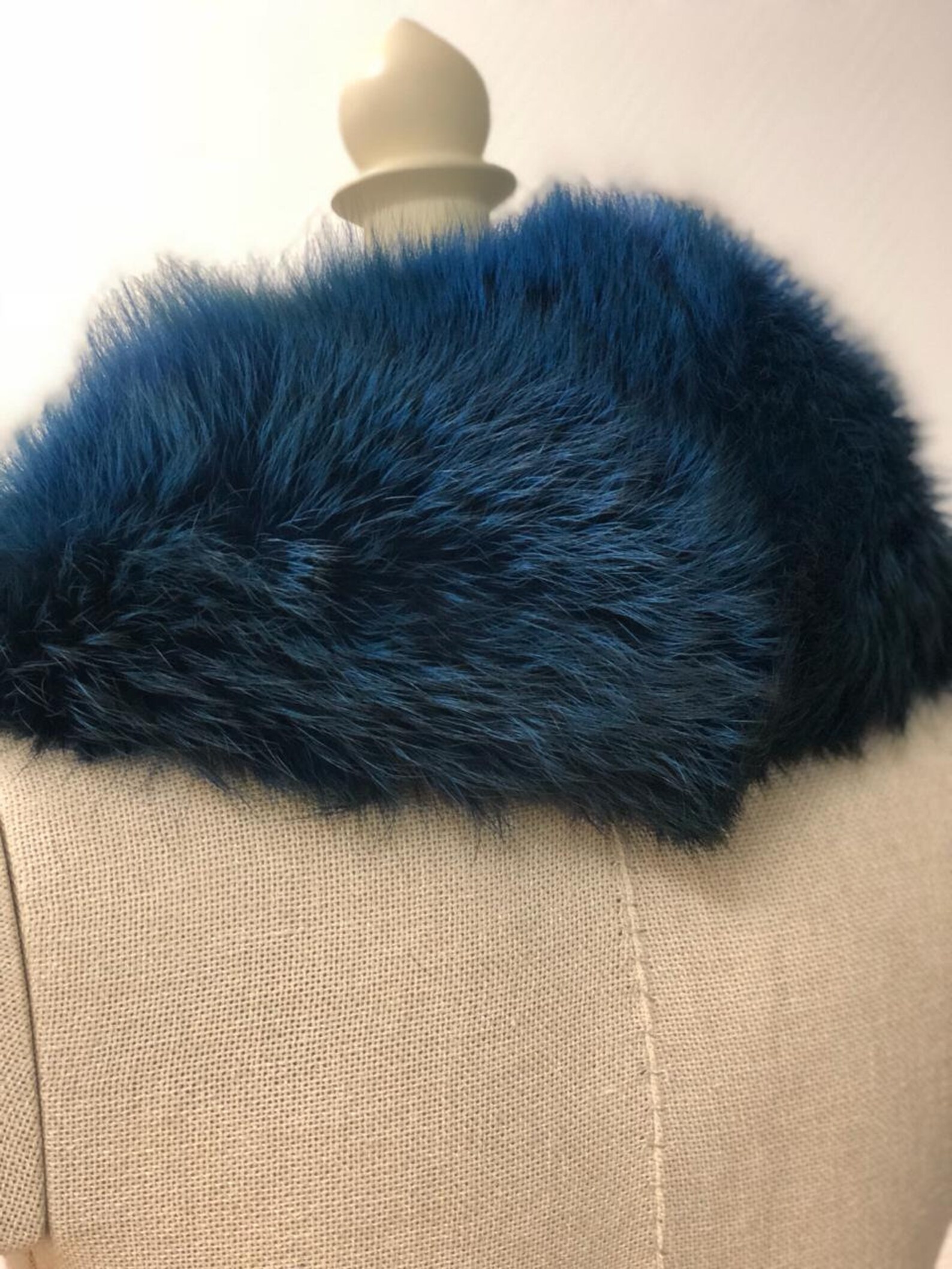 Blue Fur Collar for Jacket Women Detachable Shawl Winter - Etsy