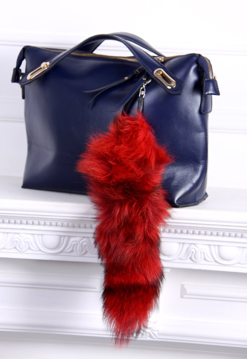 Tail Bag Charm Real Fox Tail Keychain Fur Keychain Fox | Etsy