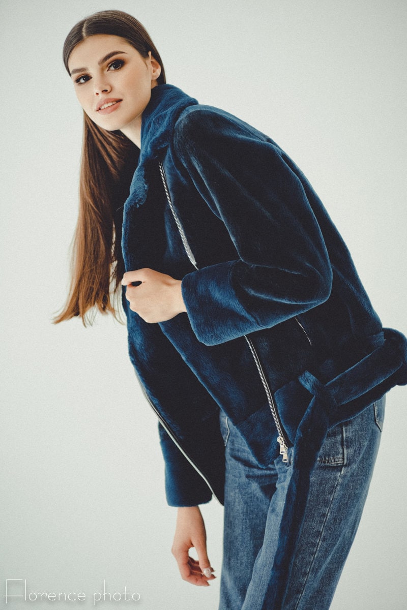 Fur Bomber Jacket Short Winter Coat for Women Gift for Her | Etsy