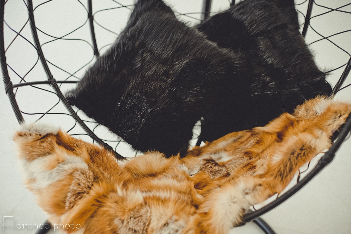 Fox Fur Rug Real fox fur carpet Fox Fur Living Room Decor | Etsy