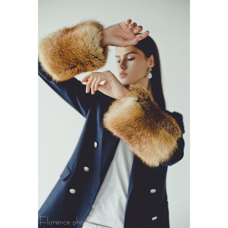 Red Fox Fur Sleeve Cuffs – Real Fur Arm Warmers | Winter Fur ...