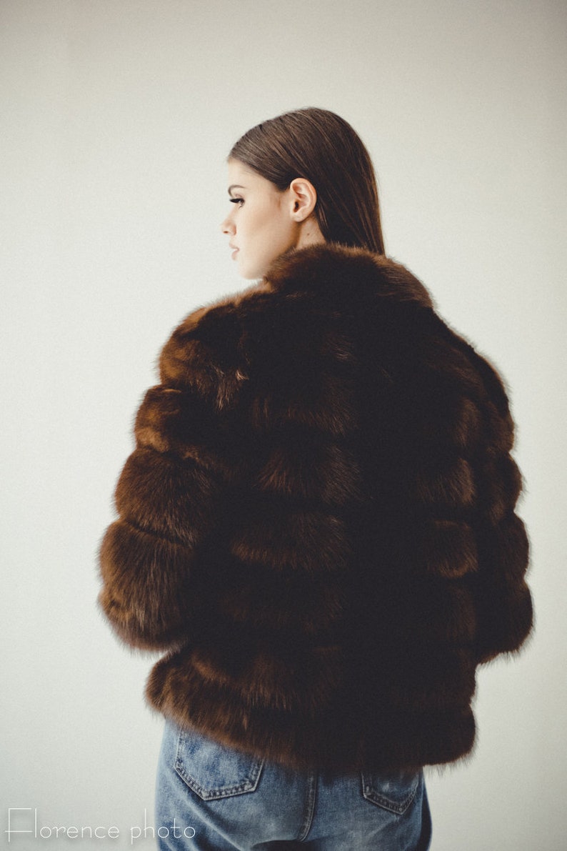 Marten Real Fur Jacket Brown Womens Winter Coat Bomber - Etsy