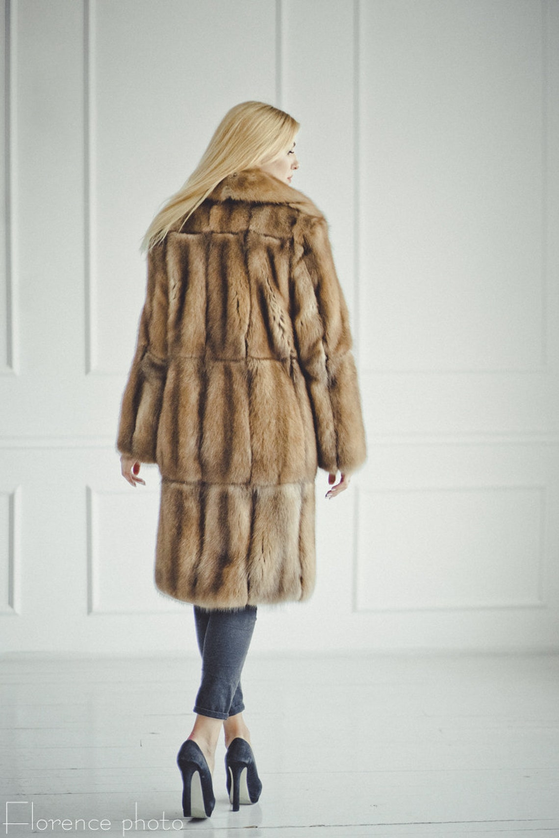 Luxury Marten Fur Coat for Women | Real Fur Long Winter Jacket - Etsy