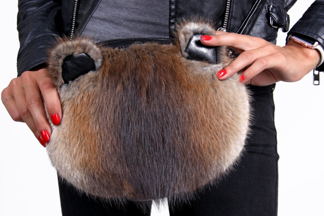Cute Fur Purse With Ears Crossbody Bag Womens Fur Bag - Etsy