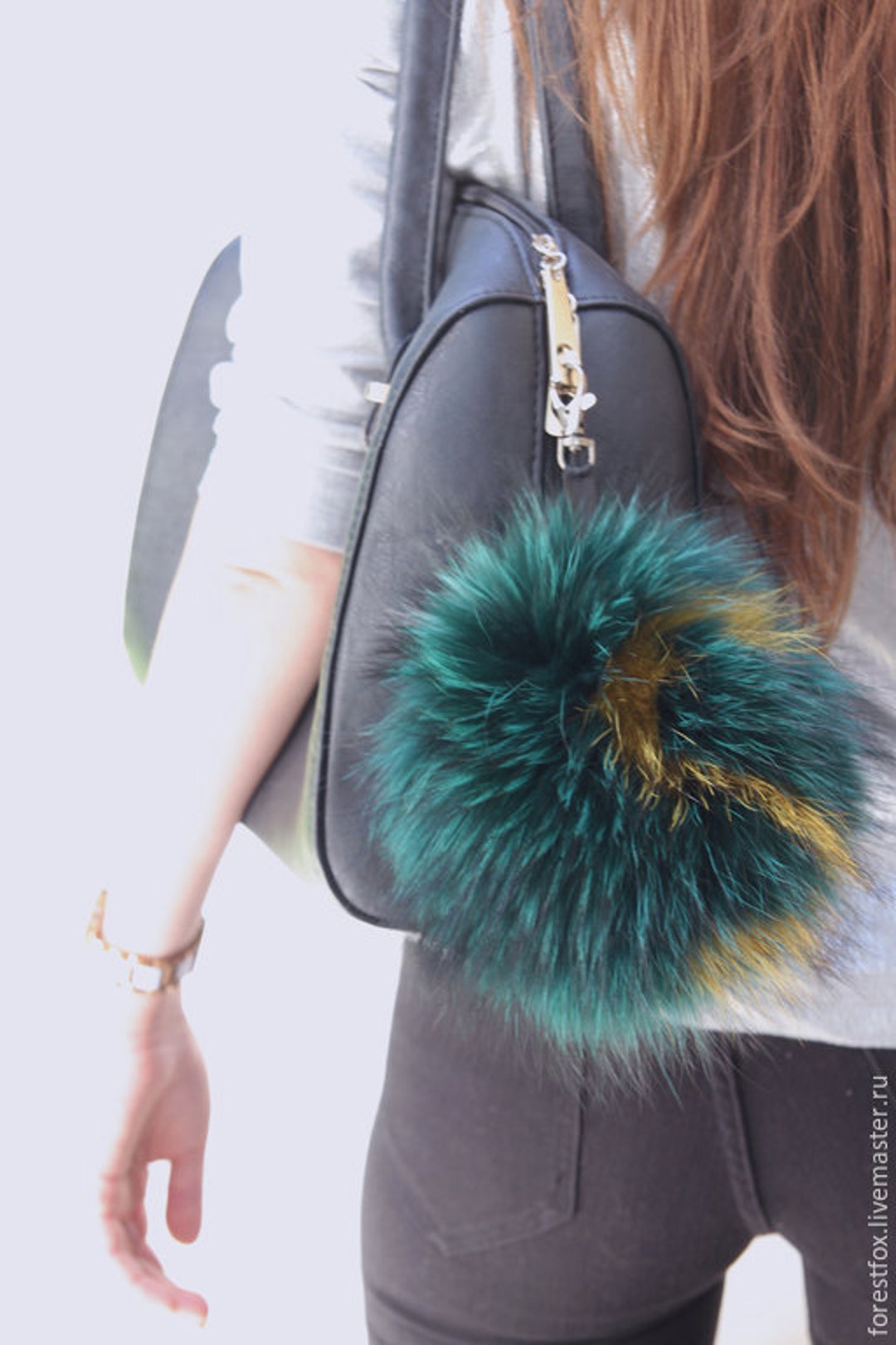 Real Fur Pom Pom Keychain Furry Keychain Fur Pom Pom Fur Bag Charm - Etsy