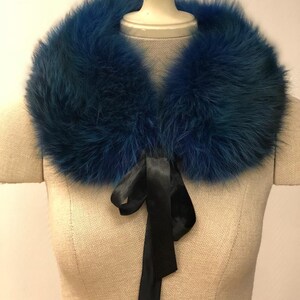 Blue Fur Collar for Jacket Women Detachable Shawl Winter - Etsy