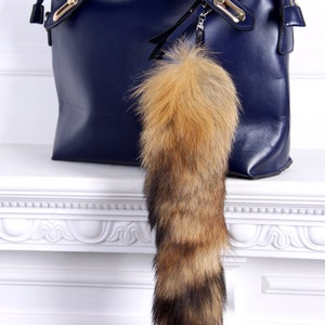 Tail Bag Charm Real Fox Tail Keychain Fur Keychain Fox Key Chain for ...