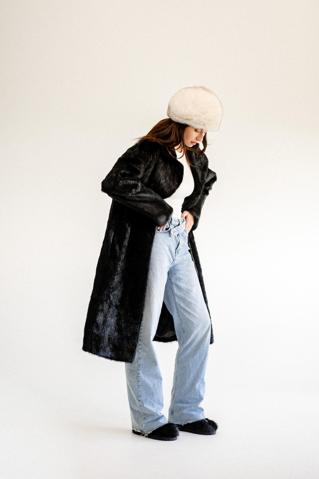 Long Nutria Fur Coat for Women - Real Fur Coats - Etsy