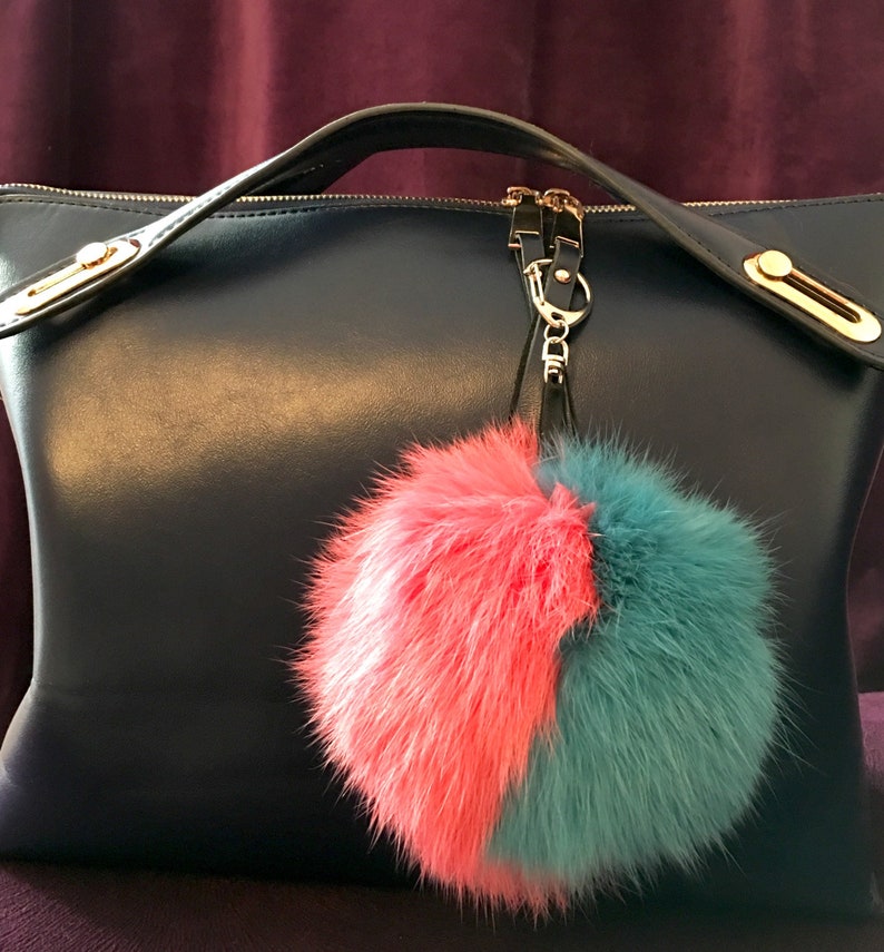 Pom Pom Keychain Furry Keychain Fur Pompom Pom Poms | Etsy