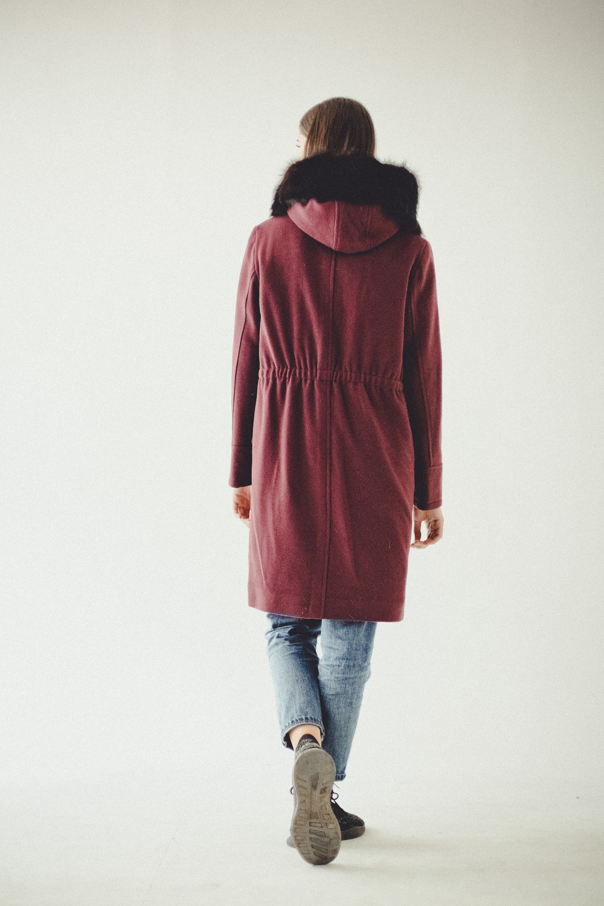 Red Fur Parka Coat with Hood Long Womens Coats Fur Lined | Etsy