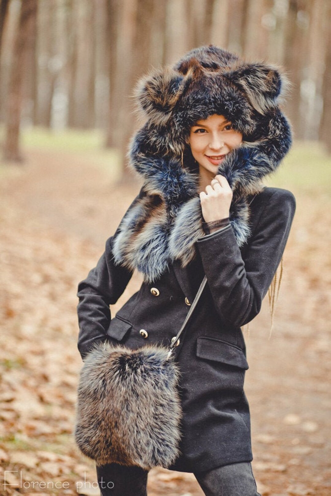 Fur Hand Muff Wedding Arm Warmers Fox Fur Bag Purse Vintage Muffs ...