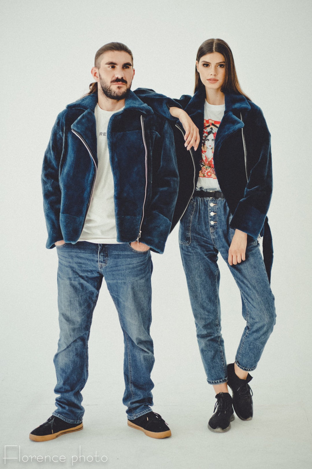 Men's Fur Bomber Jacket Blue Male Short Winter Coat Real Fur Coats for ...