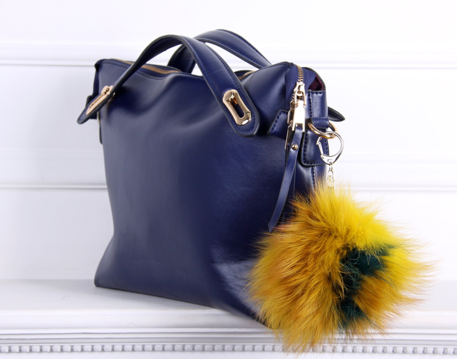 Purple Fur Pom Pom Keychain Furry Pompom Charm for Purse | Etsy