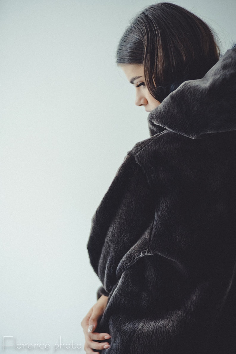 Gray Beaver Fur Jacket Women Winter Coat Gift for Her - Etsy