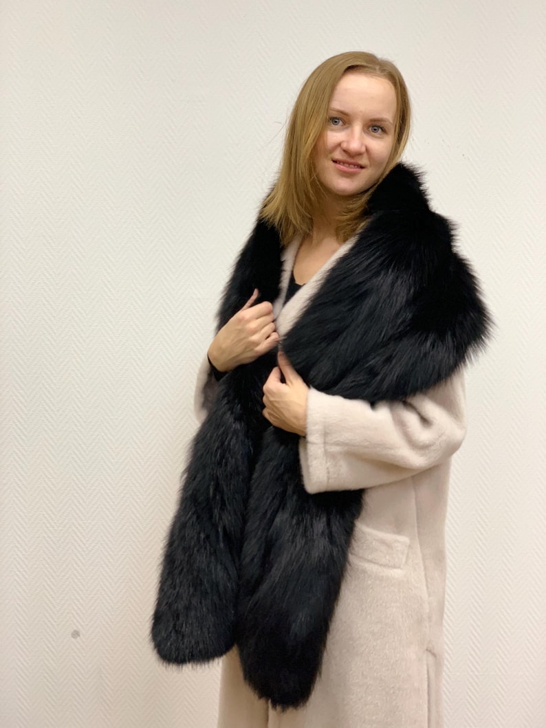 Red Fox Fur Stole – Real Fur Bridal Wrap | Winter Shawl | Detachable ...
