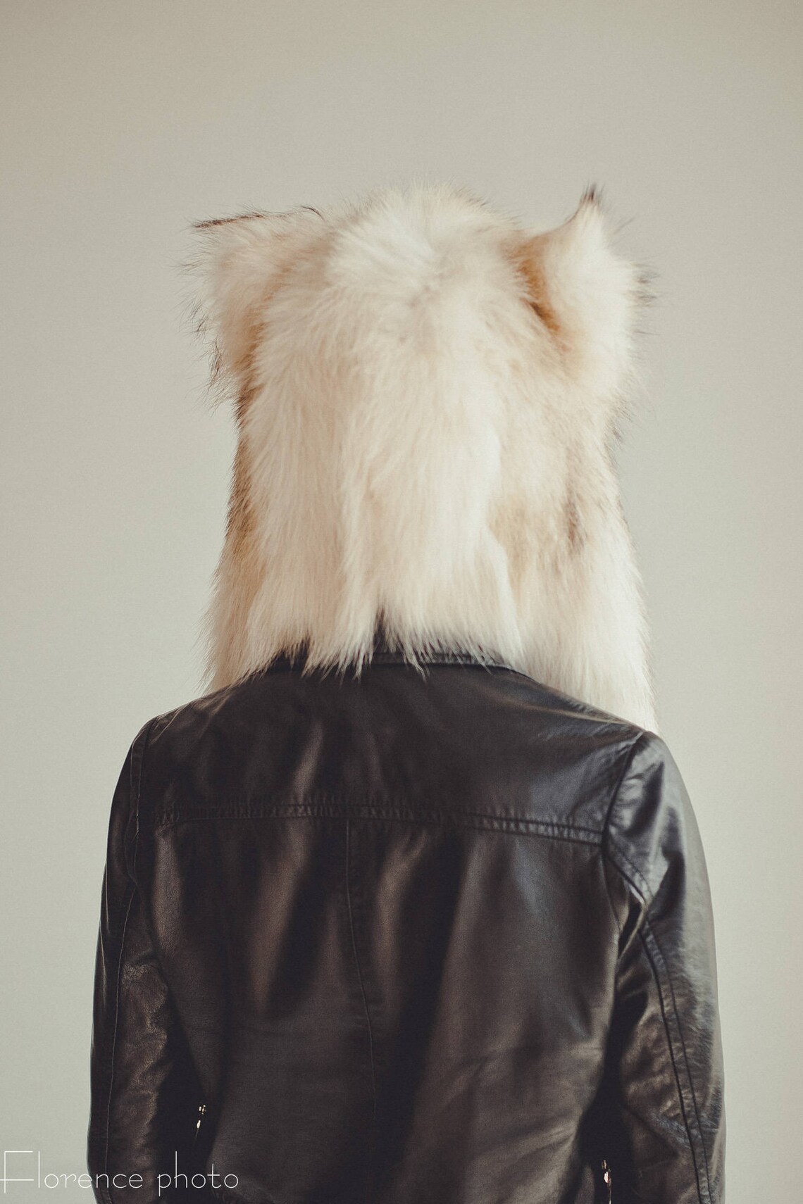 White Coyote Fur Hat Fur Hood Winter Hats Rave Festival | Etsy