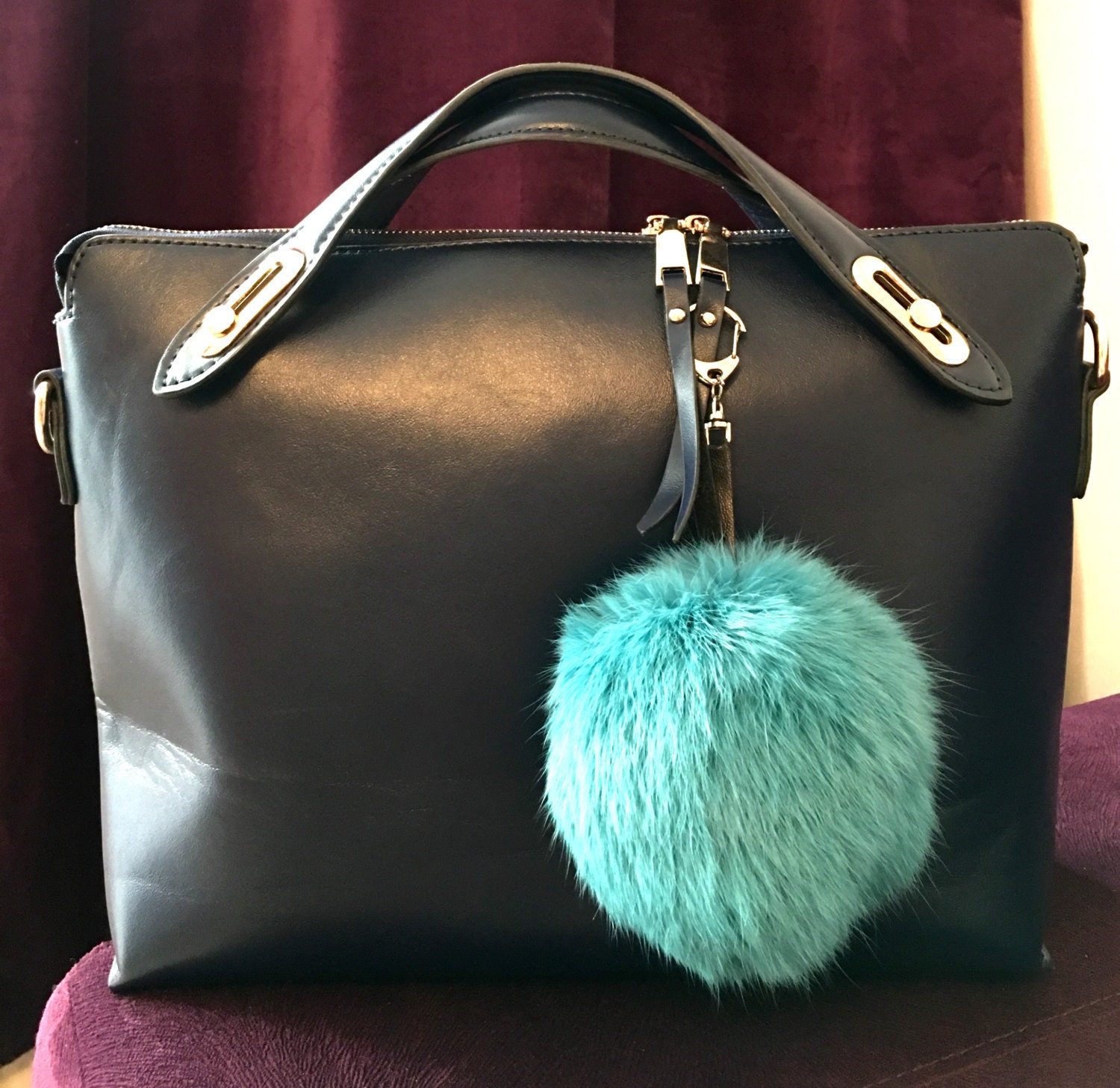 Pom Pom Keychain Furry Keychain Fur Pompom Pom Poms | Etsy