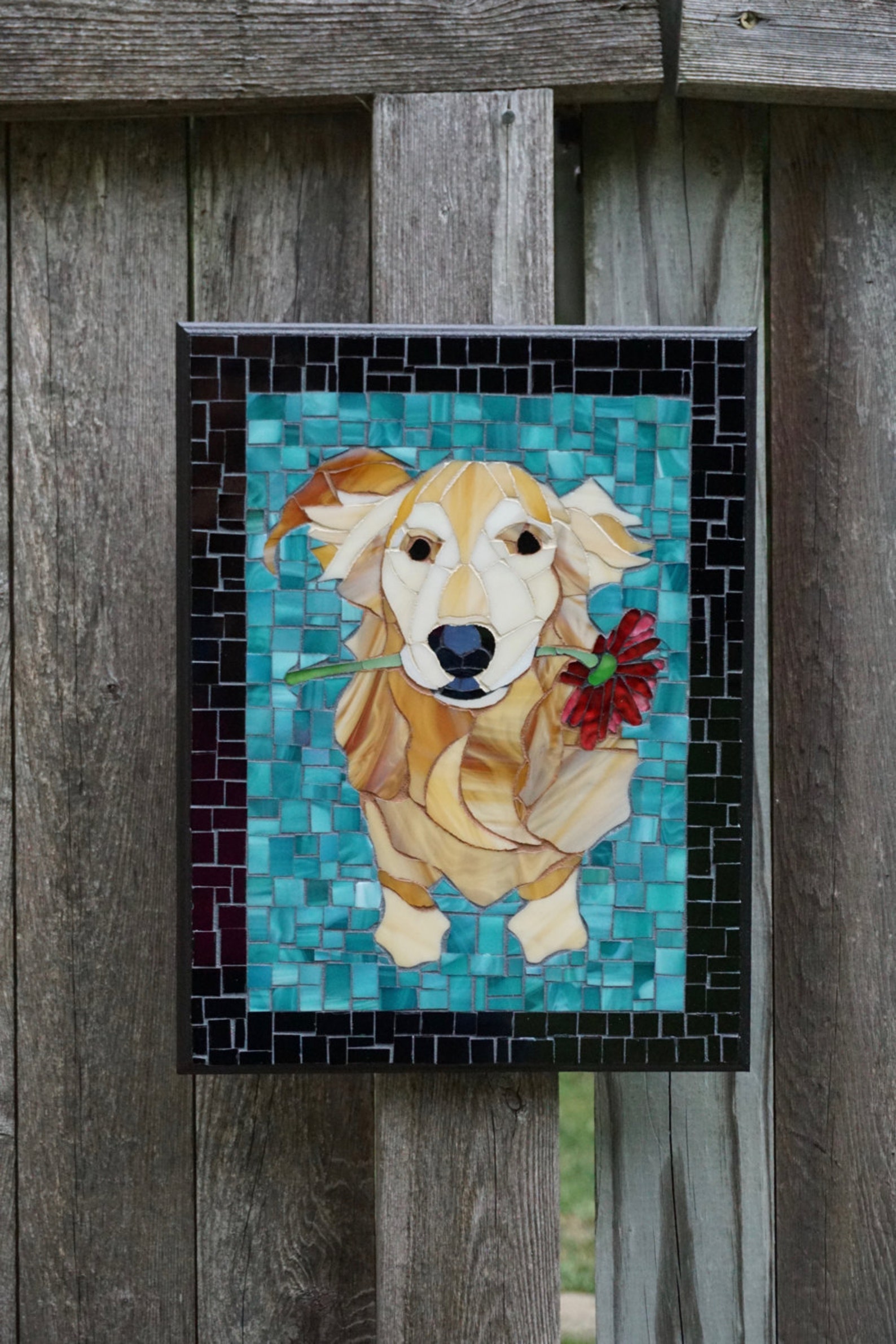 Custom Made Mosaic Plaque With Golden Retriever - Etsy