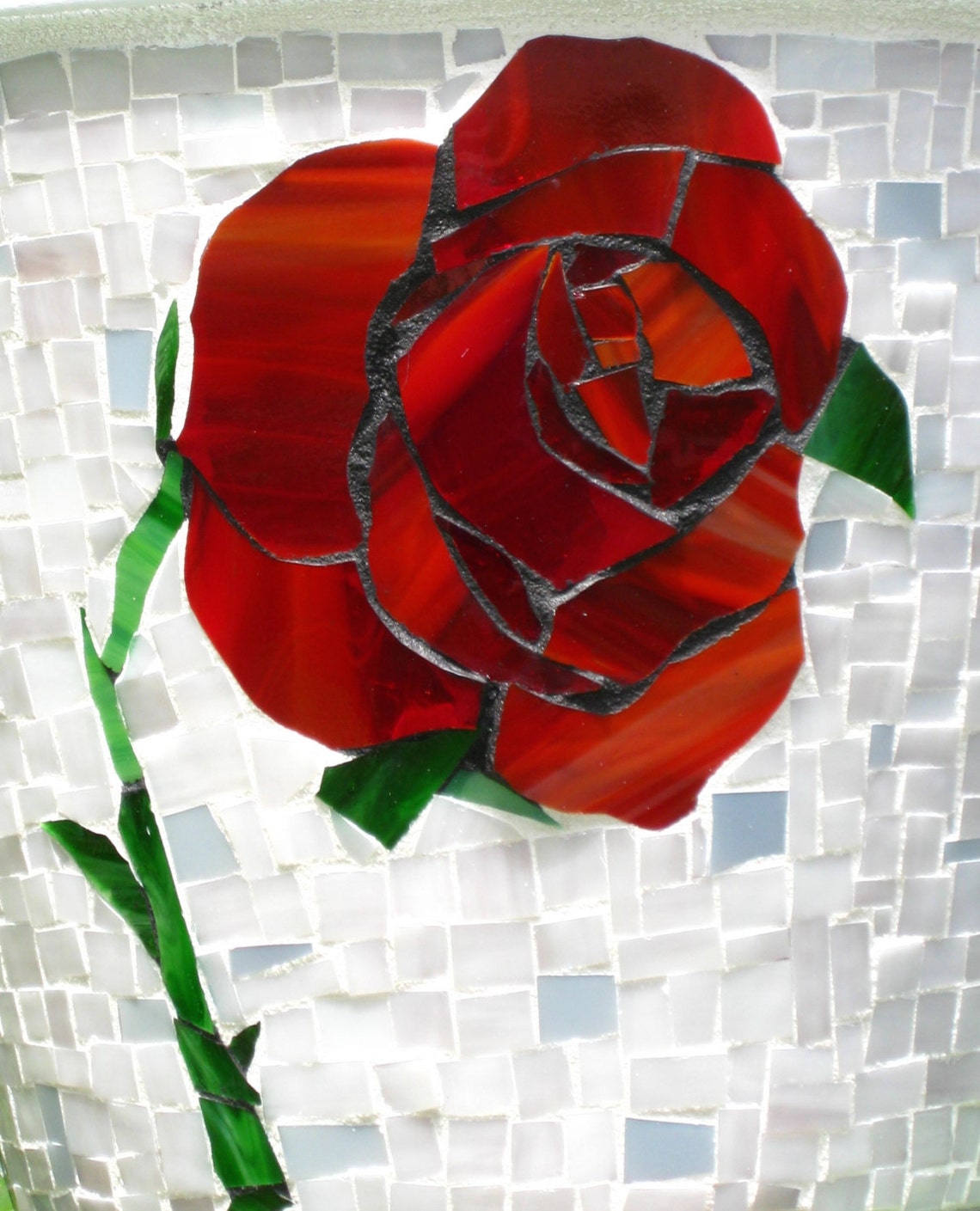 Custom Made Mosaic Planter With Roses - Etsy Canada