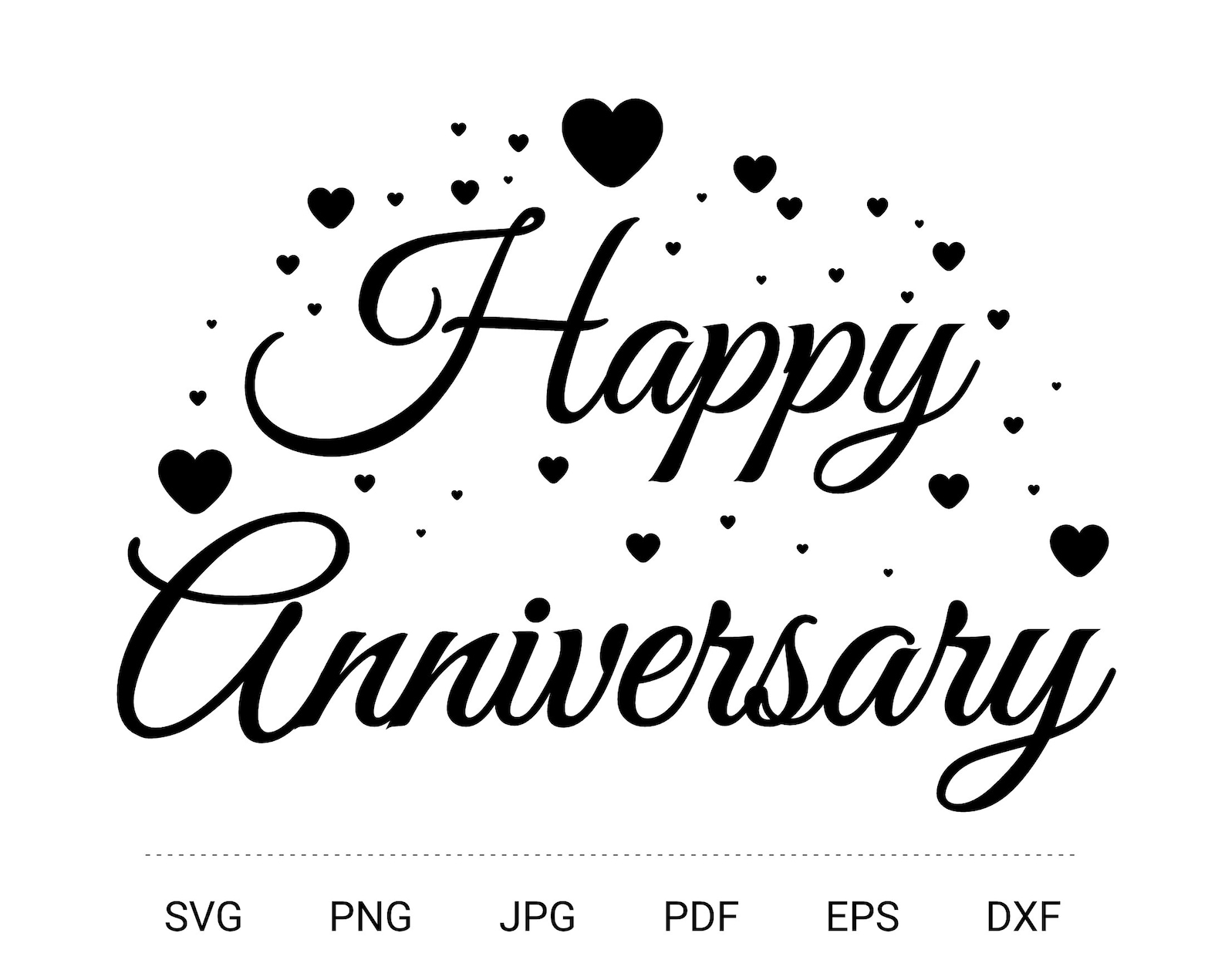 Happy Anniversary SVG, Happy Anniversary PNG, Happy Anniversary Vector ...