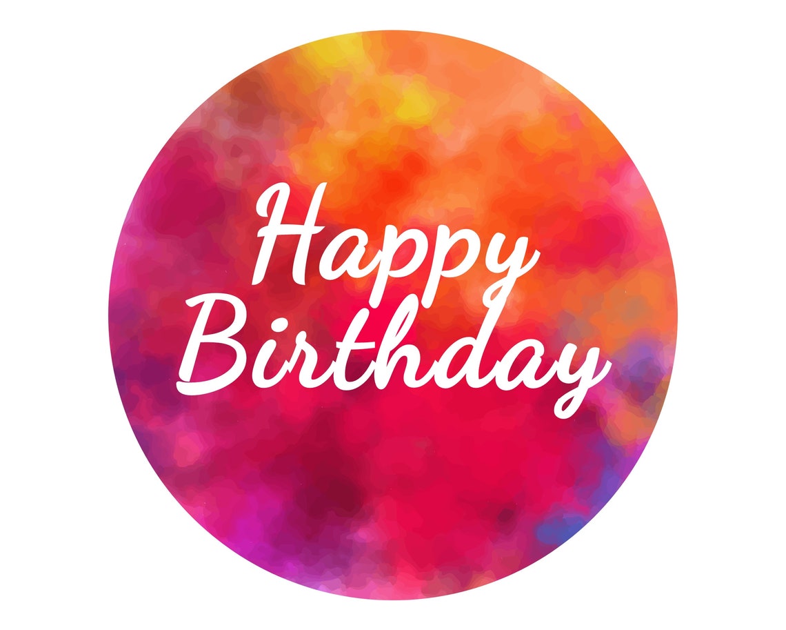 Happy Birthday Color SVG, Coloured Vector Happy Birthday Text - Etsy