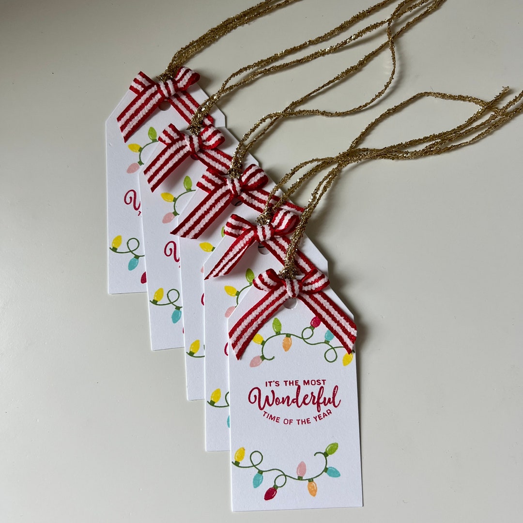 Handmade Christmas Lights Gift Tags Set of 5 - Etsy