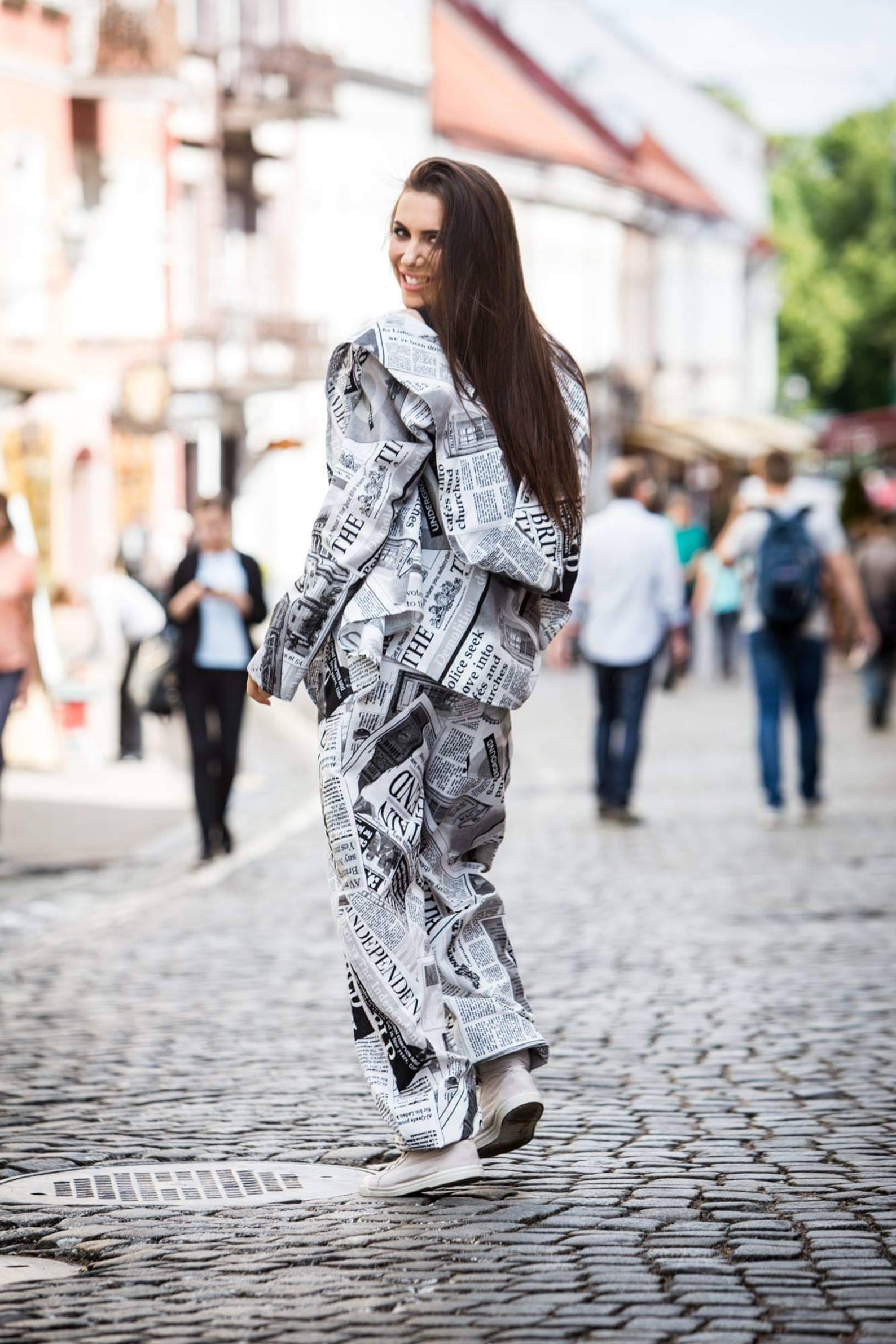 Newspaper Print Unisex Pants, Fashion Clothing, Baggy Low Waisted ...