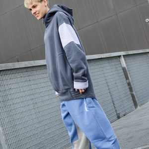 Gray Oversized Hoodie, Woman Man Cotton Hoodie, Big Hood Loose ...