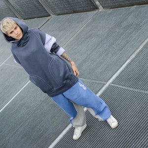 Gray Oversized Hoodie, Woman Man Cotton Hoodie, Big Hood Loose ...
