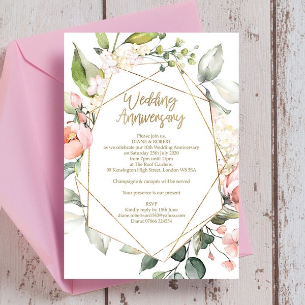 Anniversary Invitations - Etsy